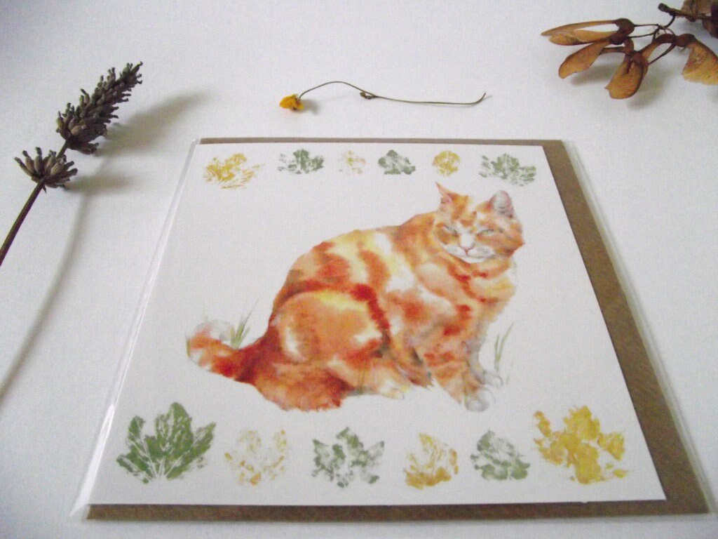 Ginger Cat Greetings Card 2 | Etsy