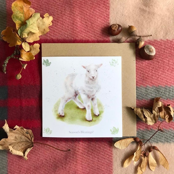 Lamb Christmas Card | Etsy