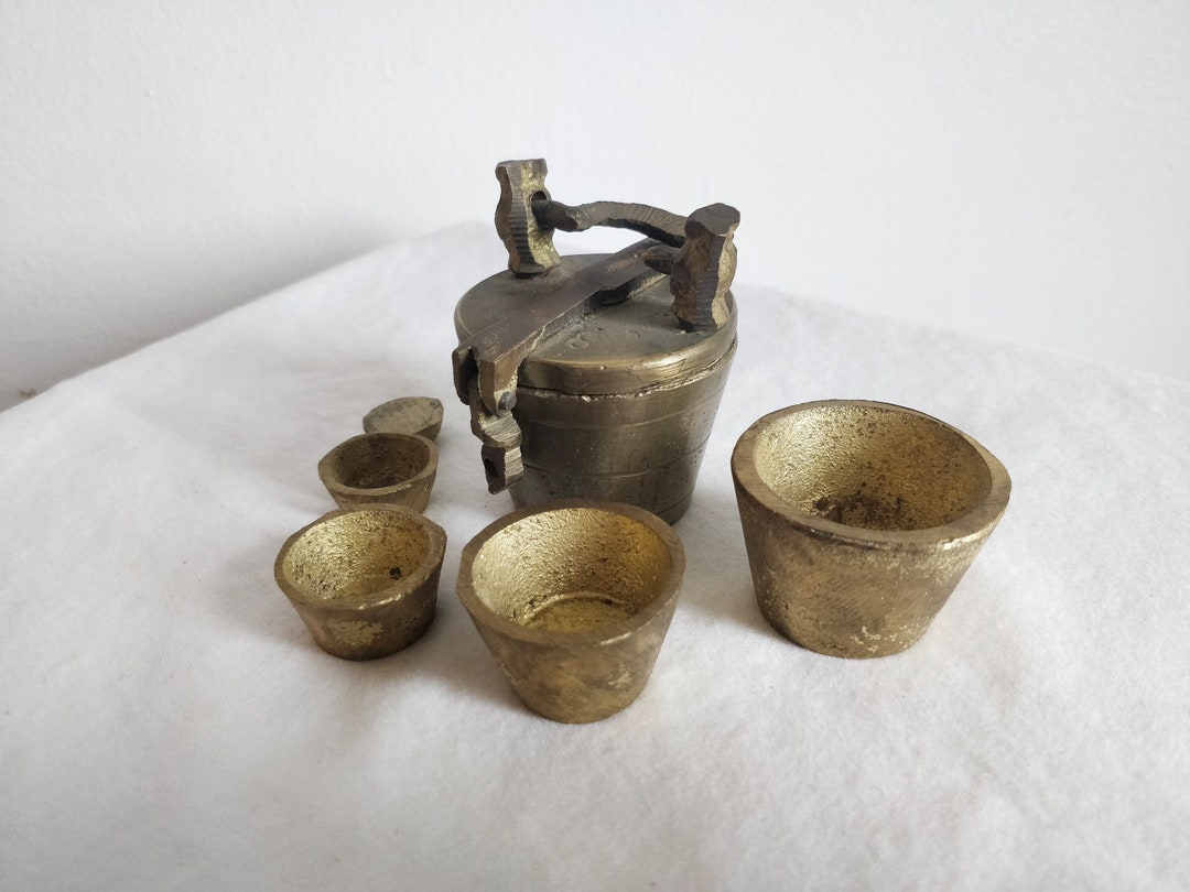 SCALE | Antique Brass Apothecary Nested Weights - Etsy