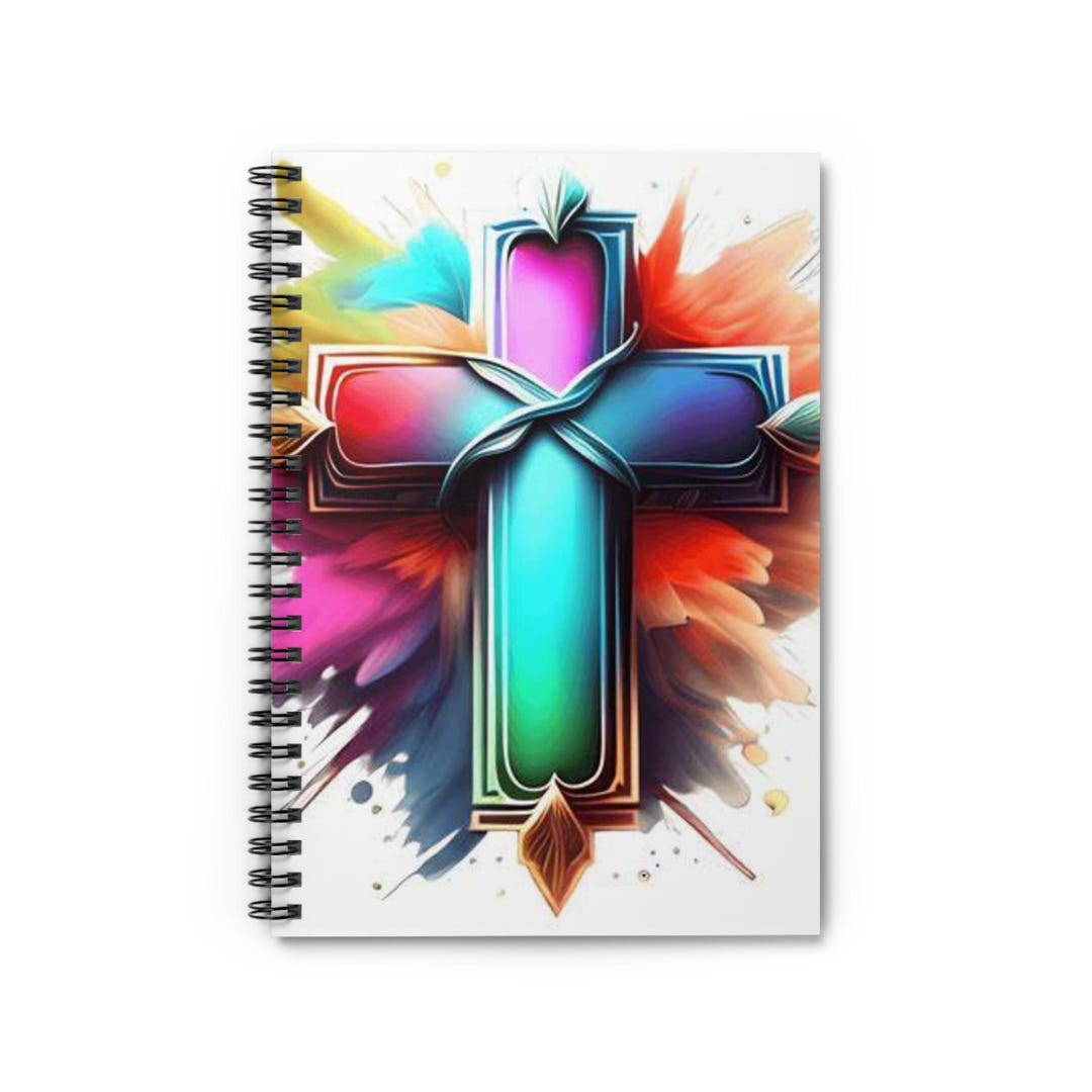 Vibrant Cross Spiral Notebook: Christian Journal, Creative Writing - Etsy