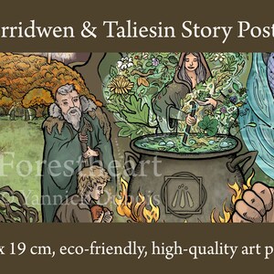 Cerridwen Taliesin Story Poster, Celtic, Awen, Welsh Mythology ...
