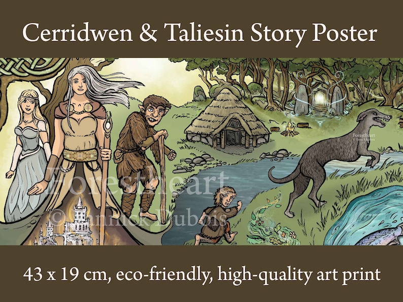 Cerridwen Taliesin Story Poster, Celtic, Awen, Welsh Mythology ...