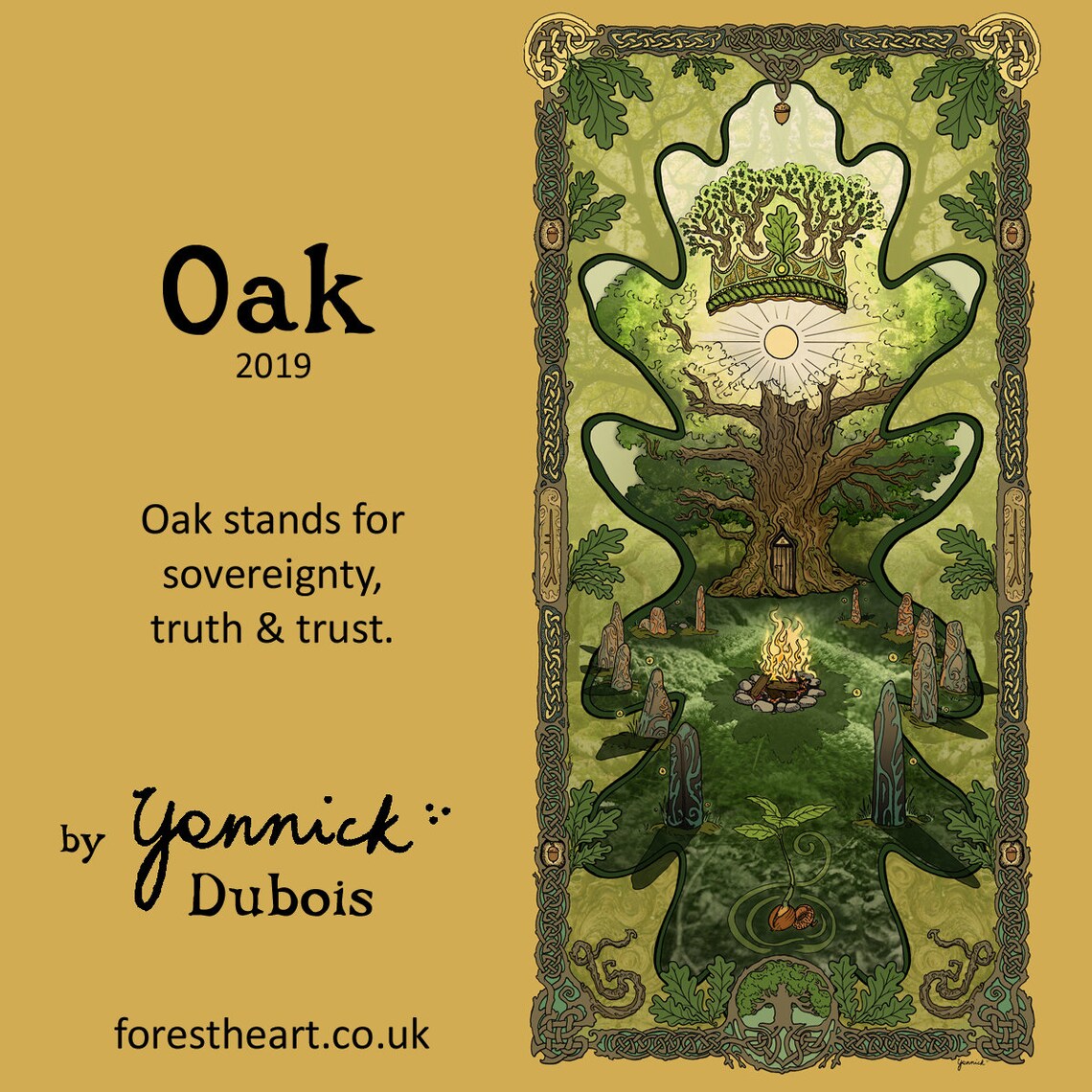 Oak Tree Tree of Life Tree Wisdom Banner 60 X 30 Cm - Etsy UK