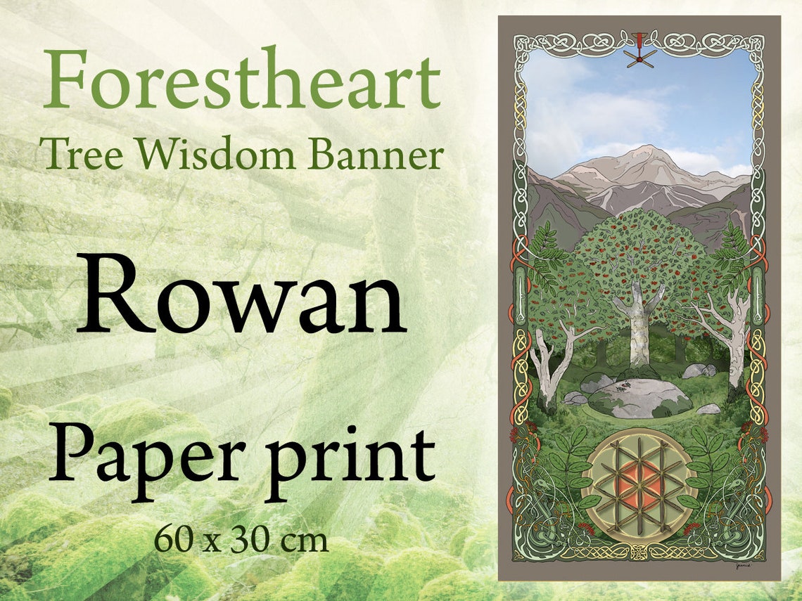 Rowan Tree Tree of Life Tree Wisdom Banner 60 X 30 Cm - Etsy UK