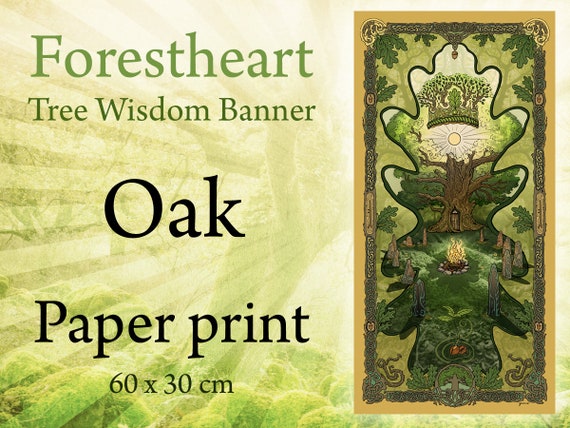 Oak Tree Tree of Life Tree Wisdom Banner 60 X 30 Cm - Etsy UK