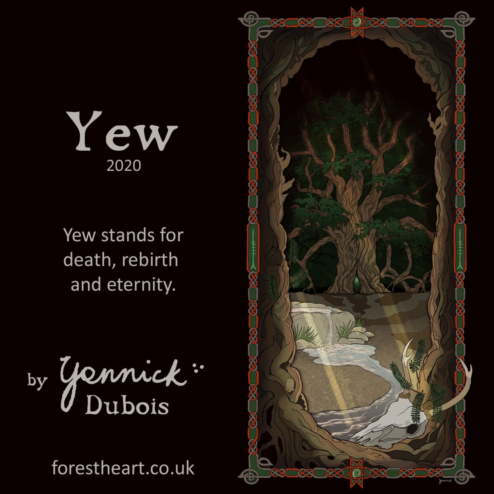 Yew Tree, Tree of Life, Tree Wisdom Banner, 60 X 30 Cm, Eco-friendly ...