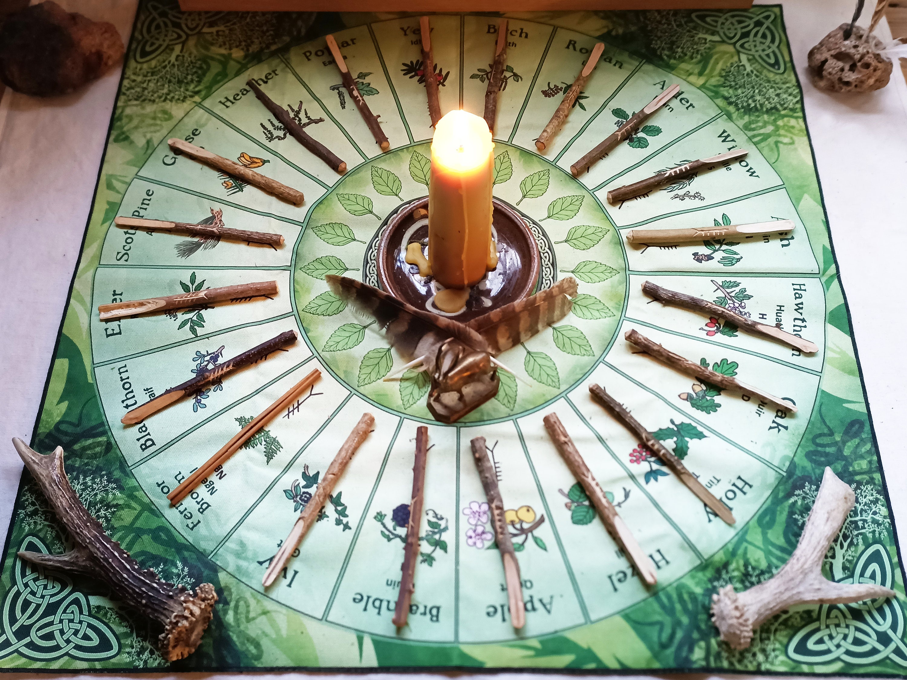 Celtic Tree Alphabet Ogham Cloth, Ecofriendly, Organic Cotton Canvas ...