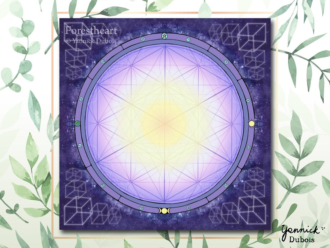 Inner World, Magic, Tarot Cloth, Altar Cloth, Geometry, Oracle, Spread ...