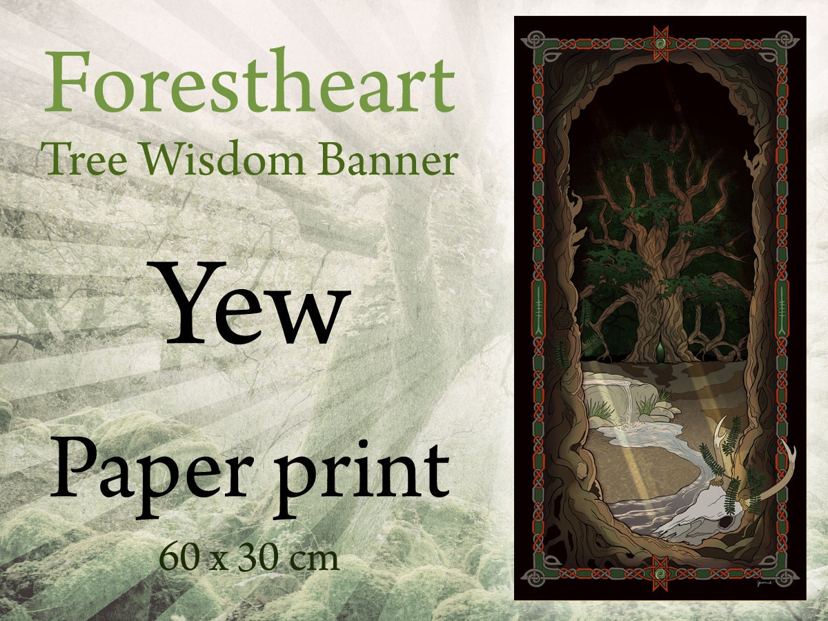 Yew Tree, Tree of Life, Tree Wisdom Banner, 60 X 30 Cm, Eco-friendly ...