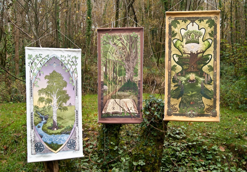 Rowan Tree Tree Wisdom Banner 100 X 50 Cm Organic Cotton - Etsy UK