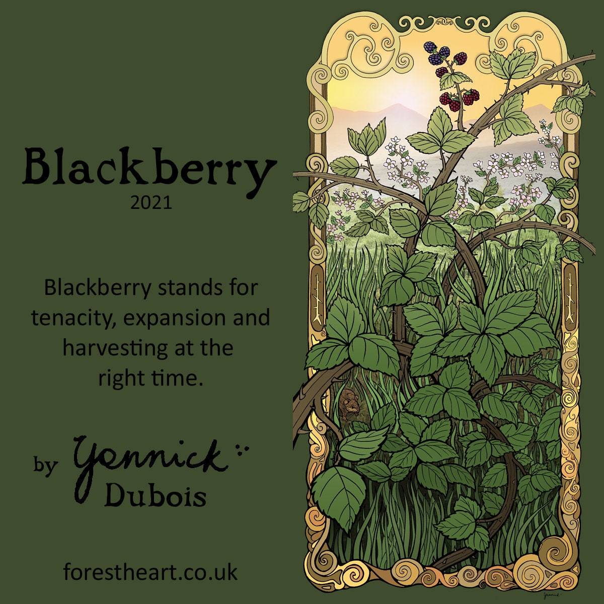 Blackberry, Tree Wisdom Banner Wall-hanging, 100 X 50 Cm, Eco-friendly ...