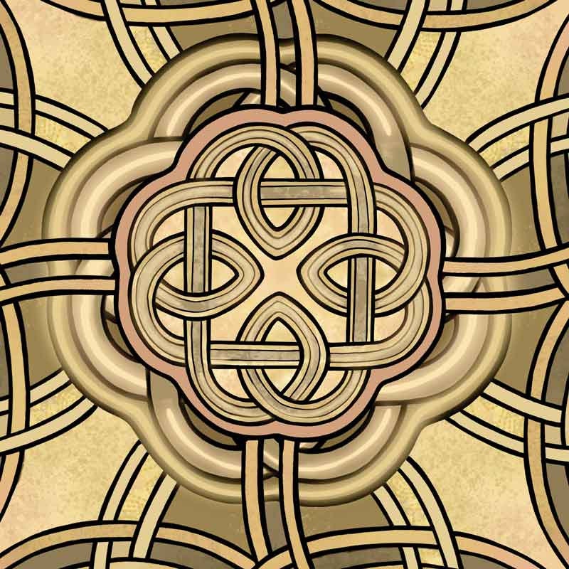 Celtic Elven Altar Cloth, Golden, Pink, Ecofriendly, Organic Cotton ...
