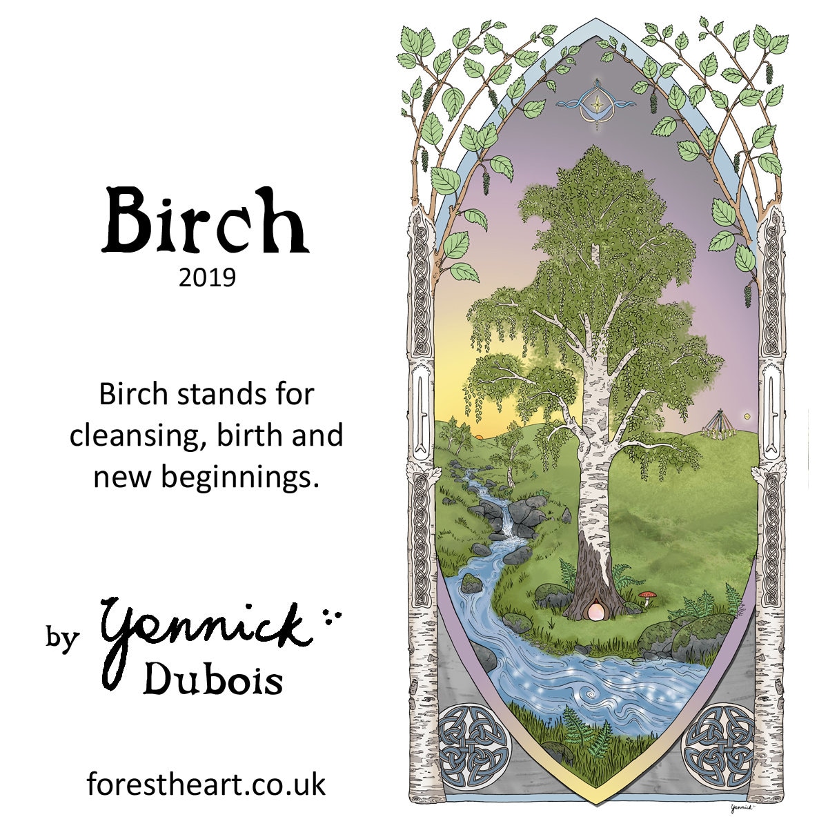 Birch Tree, Tree Wisdom Banner Wall-hanging, 100 X 50 Cm, Eco-friendly ...