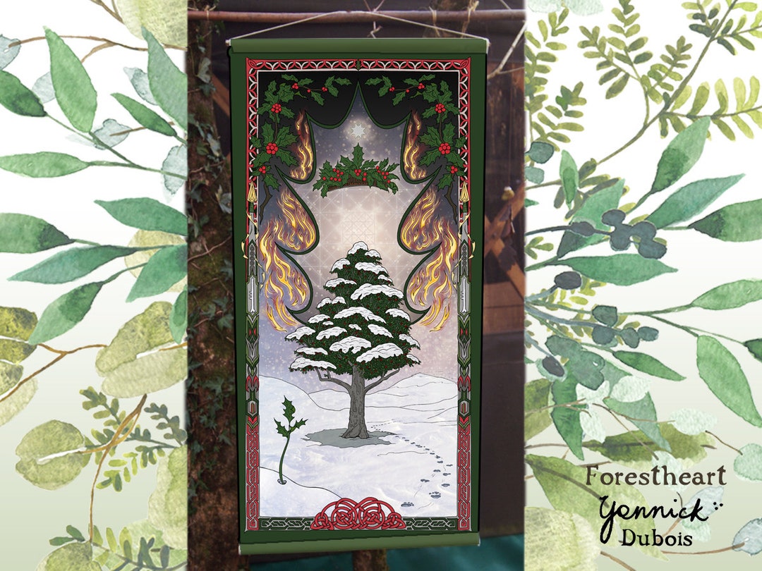 Holly Tree, Tree Wisdom Banner Wall-hanging, 100 X 50 Cm, Eco-friendly ...