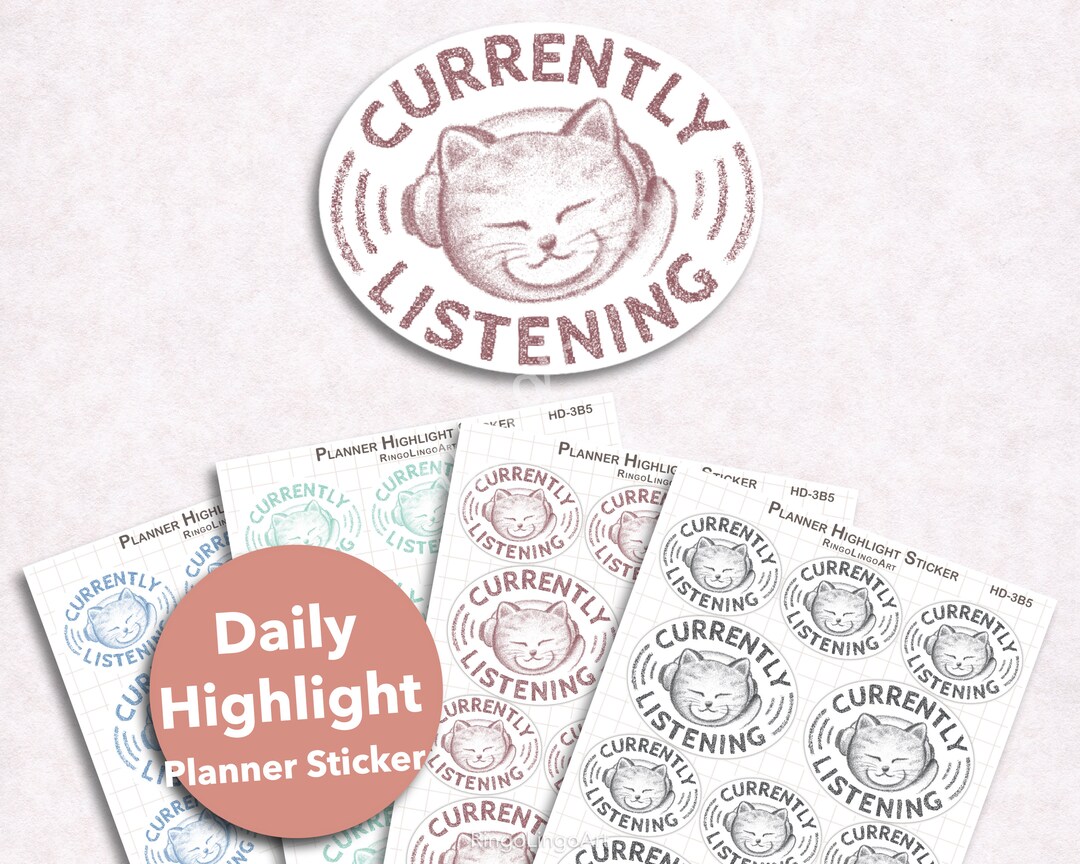 Currently Listening Planner Sticker / Headphone Sticker / Music Sticker ...