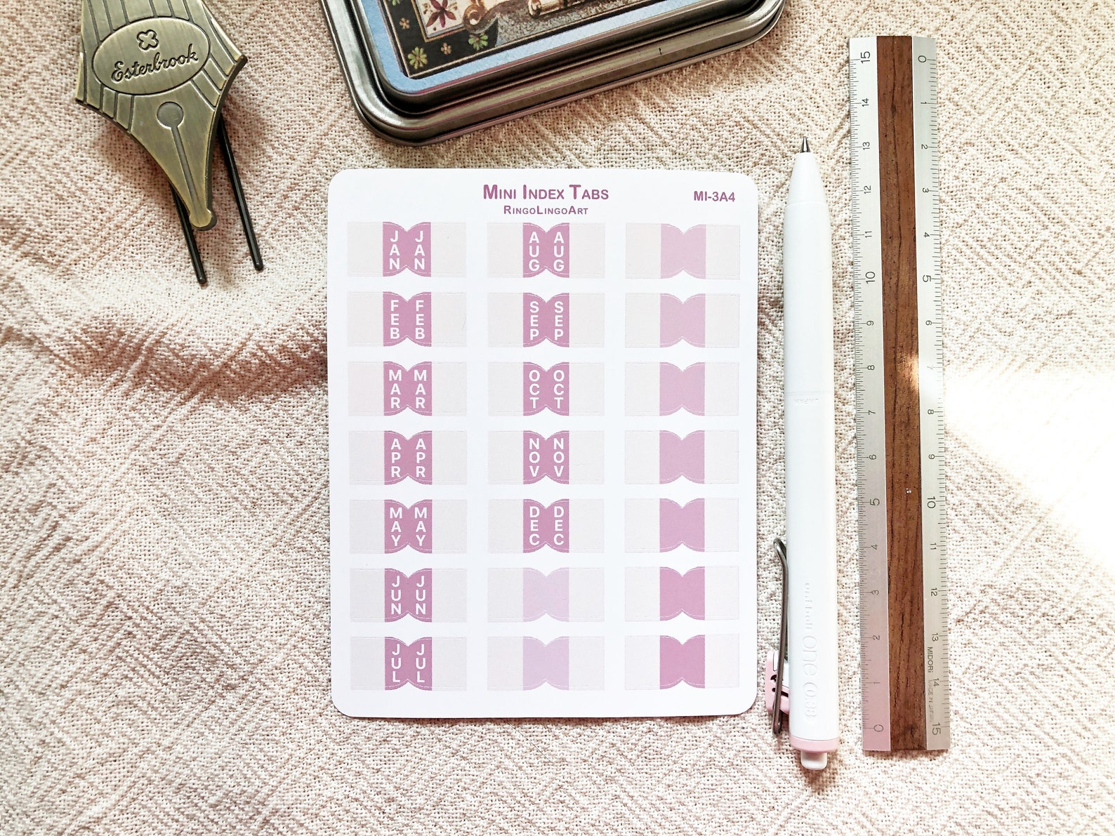 Mini Monthly Tabs / Vertical Text Tabs / Mini Monthly Index Sticker ...
