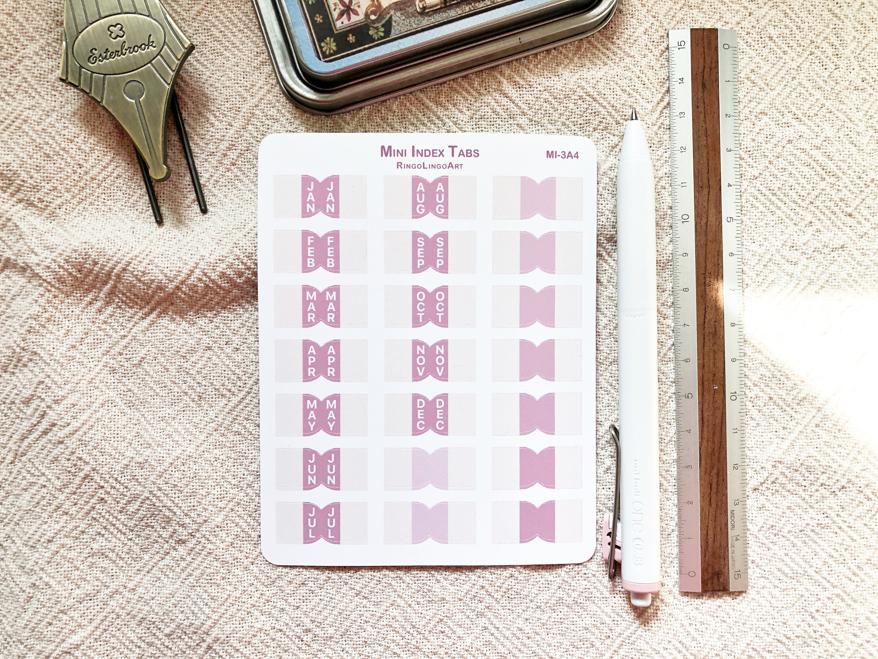 Mini Monthly Tabs / Vertical Text Tabs / Mini Monthly Index Sticker ...