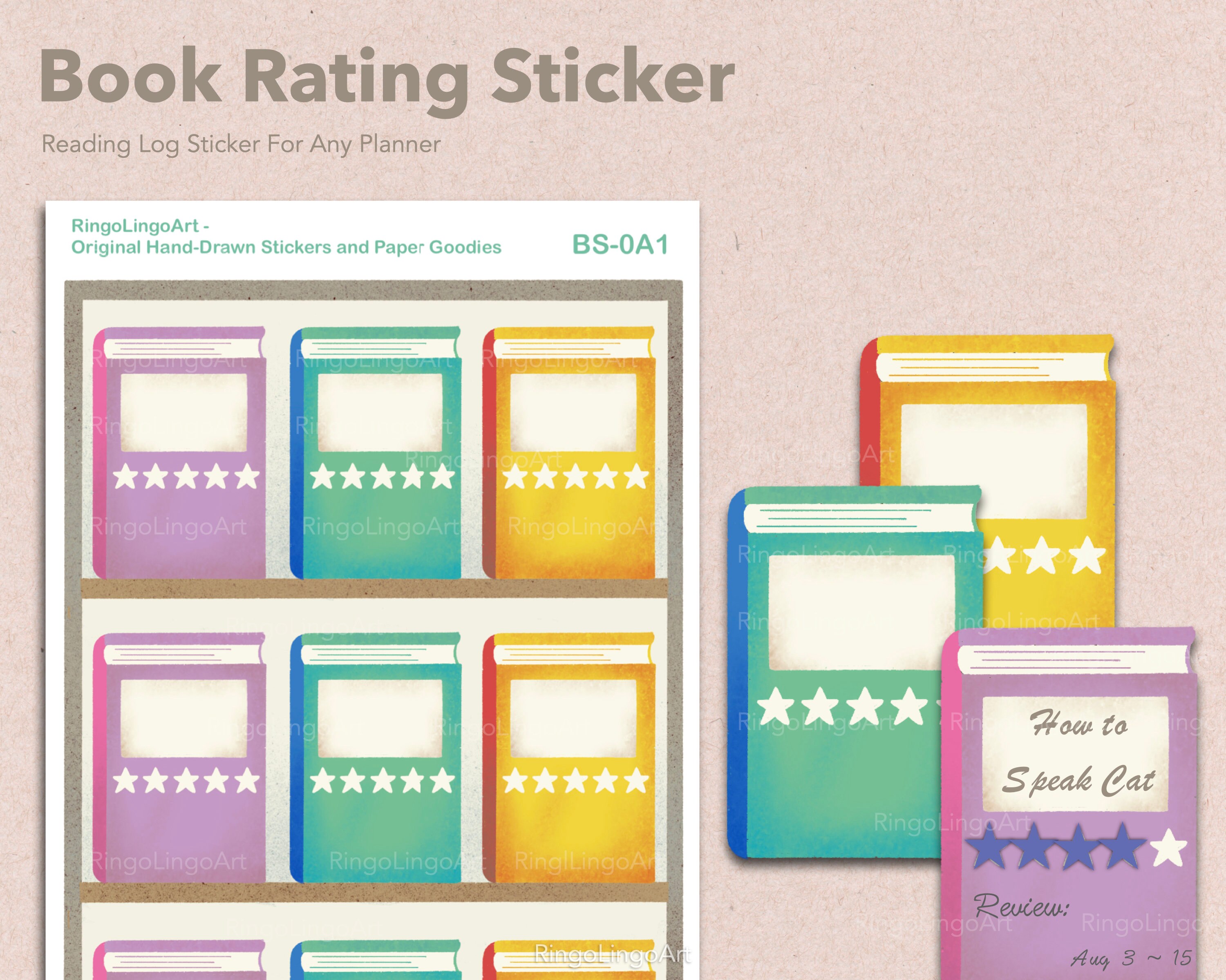 Buch rating Sticker / Leseaufkleber / Buchbegutachtung / Buchhülle ...