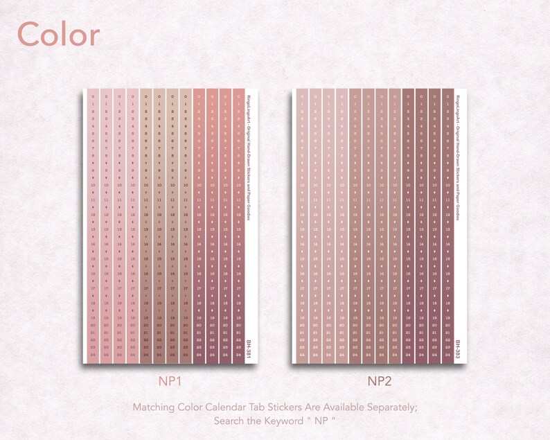 Neutral Pink Timeline Stickers for 5mm Grid / Hourly Log Stickers ...