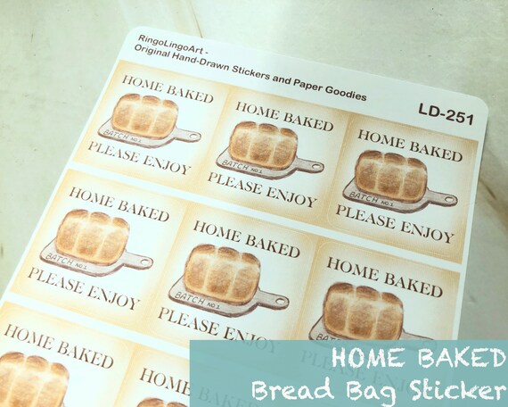 Home Baked Labels / Bread Bag Labels / Toast Bag Labels / - Etsy