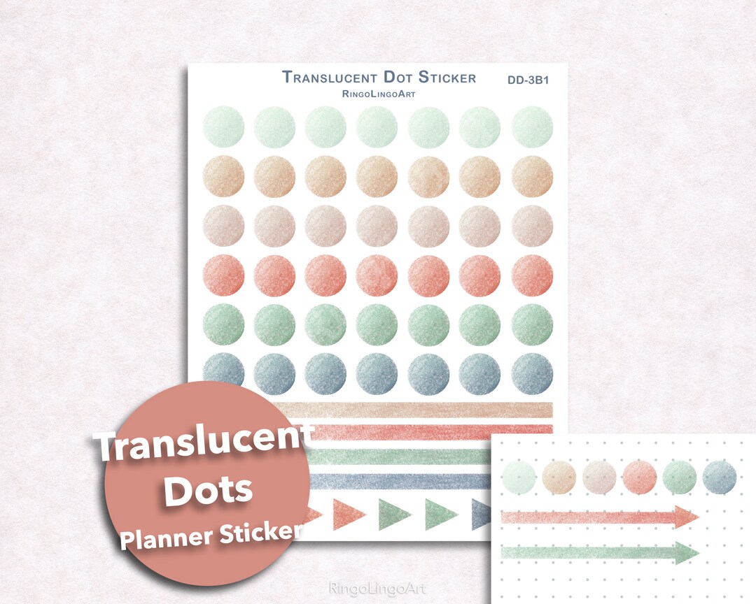 Translucent Dot Sticker / Planner Dot Mark Sticker/ Bullet Journal ...