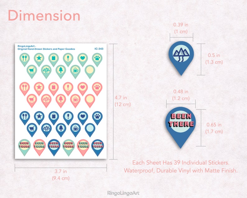 Location Icon Sticker / Location Pin Sticker / Been There - Etsy