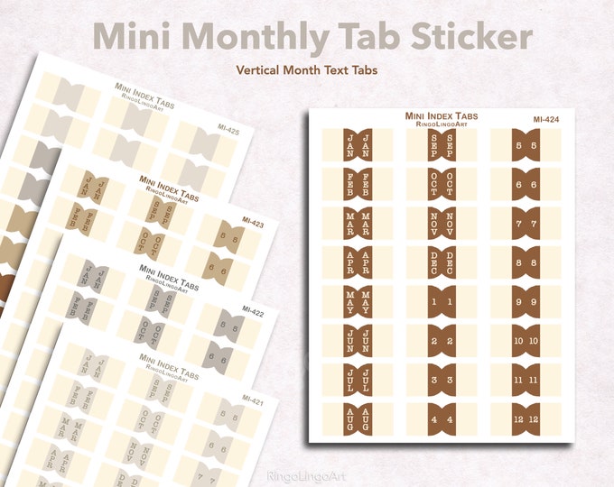 A6 Plastic Mini Index Tabs Abbreviated Months - Etsy
