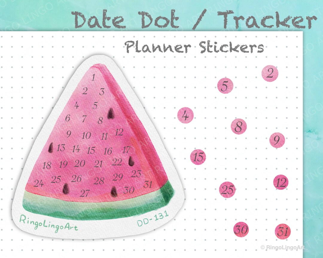 Datum Sticker / Datum Punkt Sticker / Habit Trackers / Planer Sticker ...