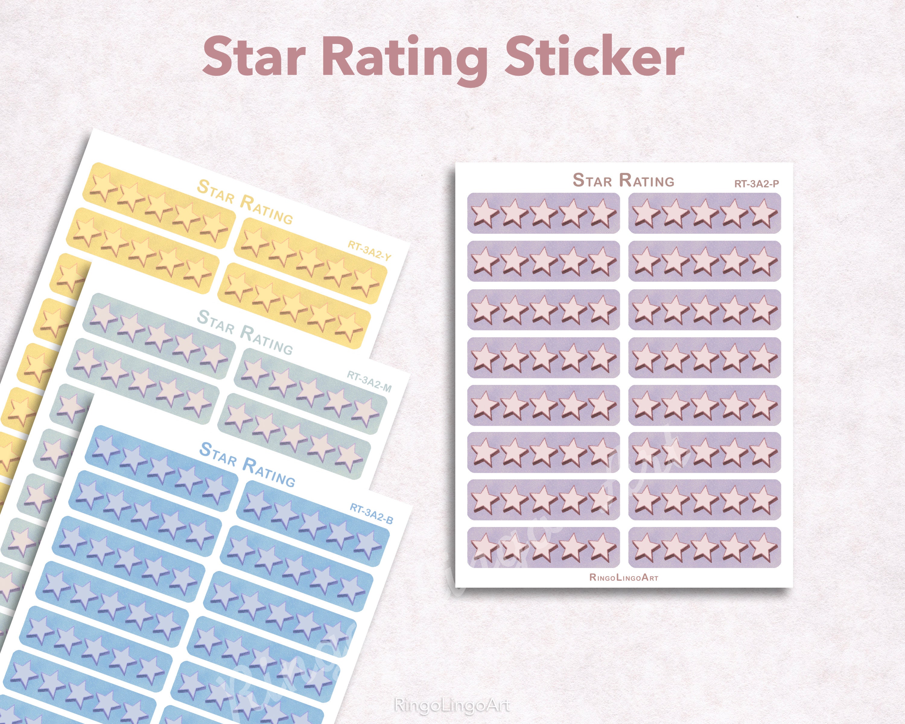 Star Rating Sticker for Planner / Book Rating Sticker / Movie Rating ...