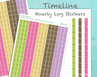 Skinny Hourly Timeline Stickers for EC Vertical DPD852 - Etsy UK