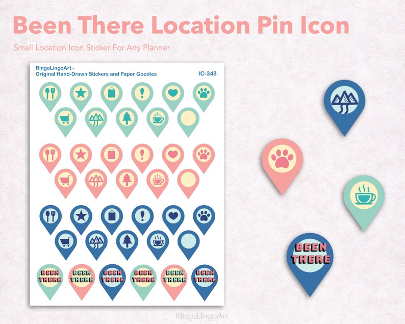 Location Icon Sticker / Location Pin Sticker / Been There - Etsy