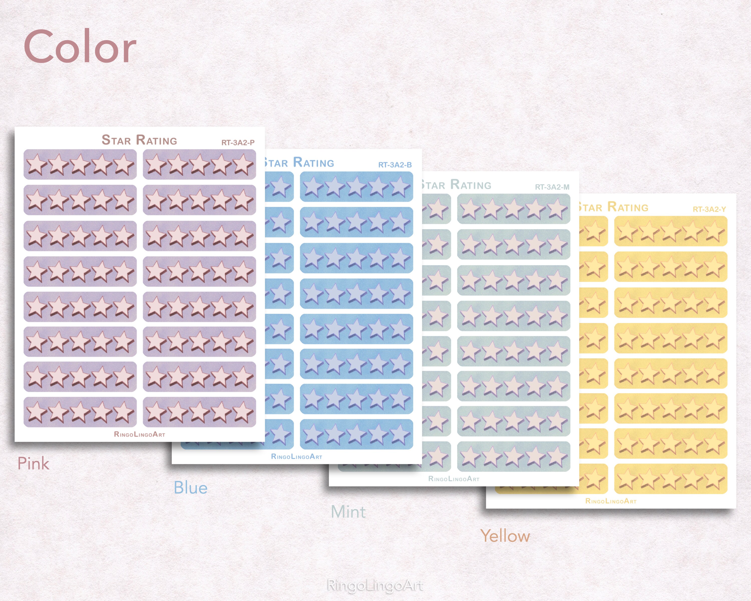 Star Rating Sticker for Planner / Book Rating Sticker / Movie Rating ...