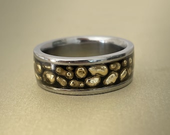 Cracked 3D Printed Titanium Gold Inlay Ring HALF CRACK - Etsy