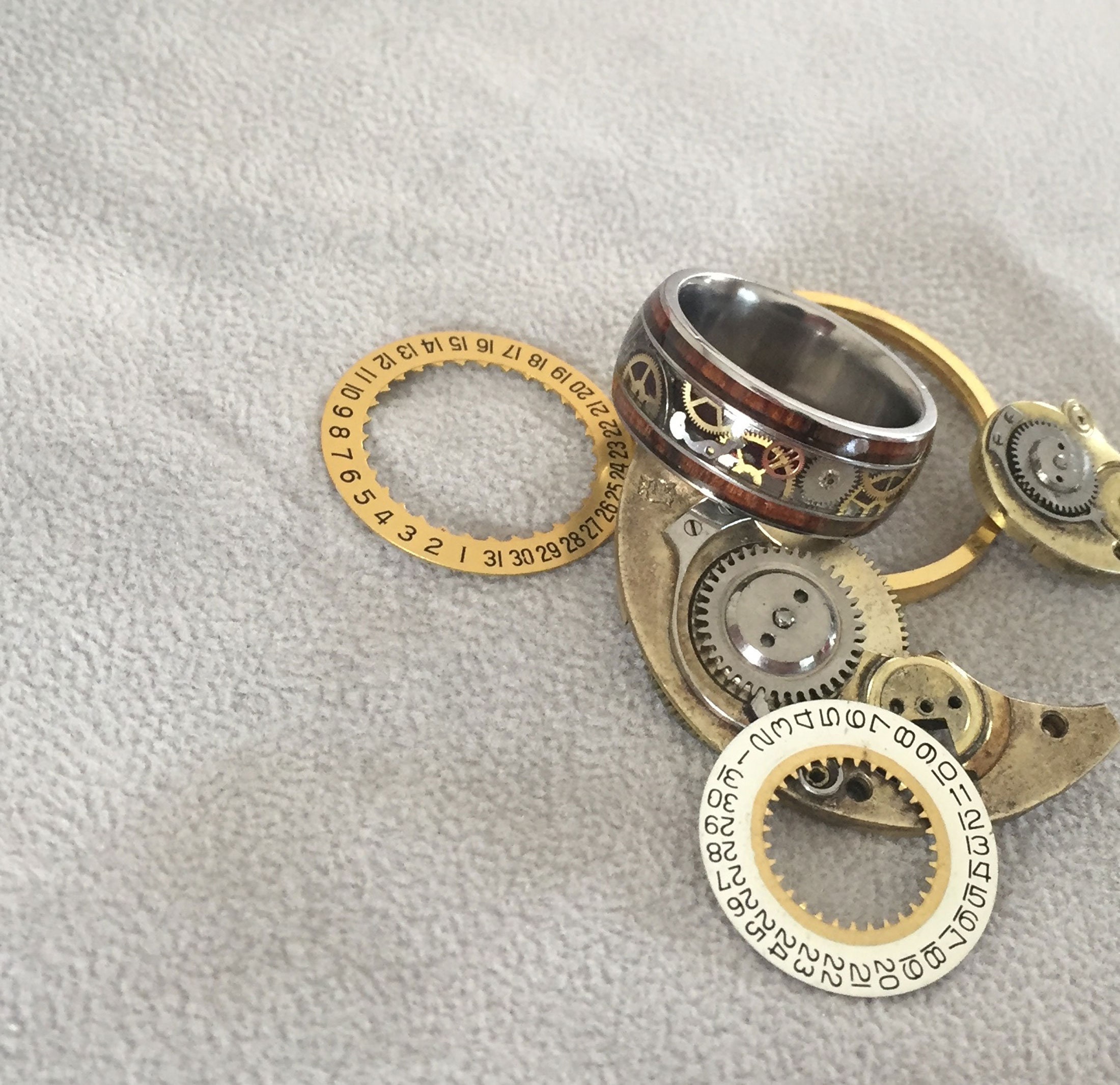 Vintage Steampunk and Wood Ring - Etsy