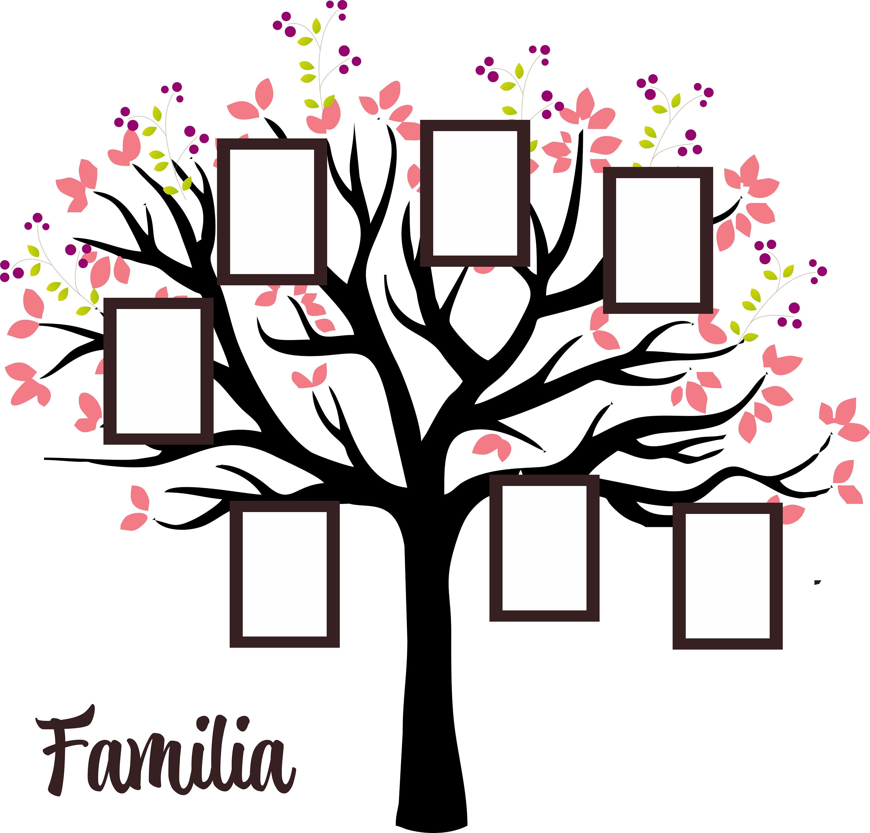 Diseño digital de árbol genealógico listo para imprimir o cortar en vinilo de corte - Etsy España