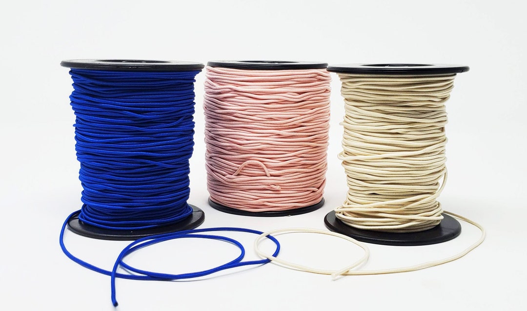 Matte Round Elastic - 100 Yards, Round Craft Elastic, 2mm Skinny ...