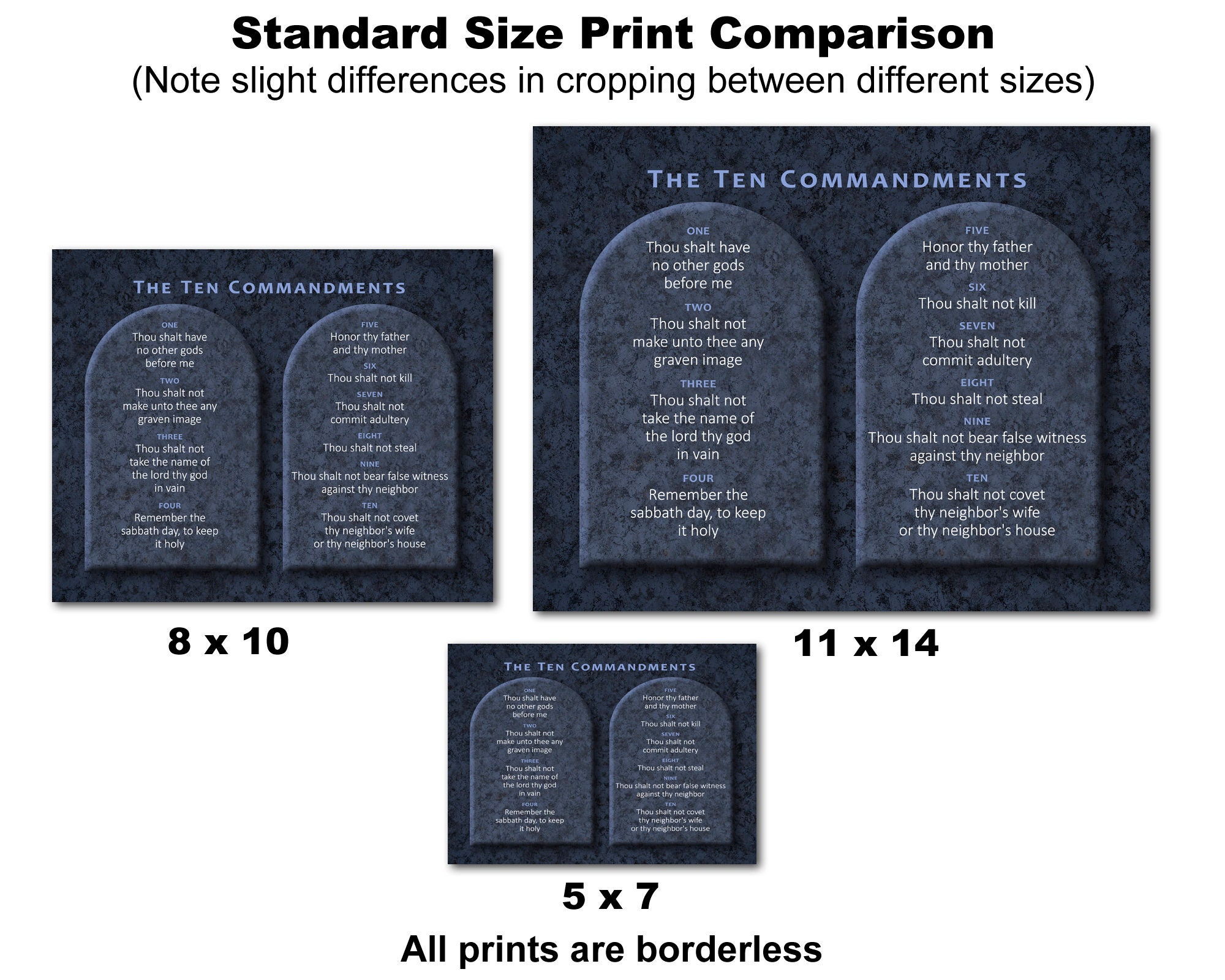 10 Commandments Text on 2 Blue-gray Stone Tablets Digital Print. - Etsy