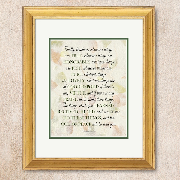 Philippians 4 8 - Etsy