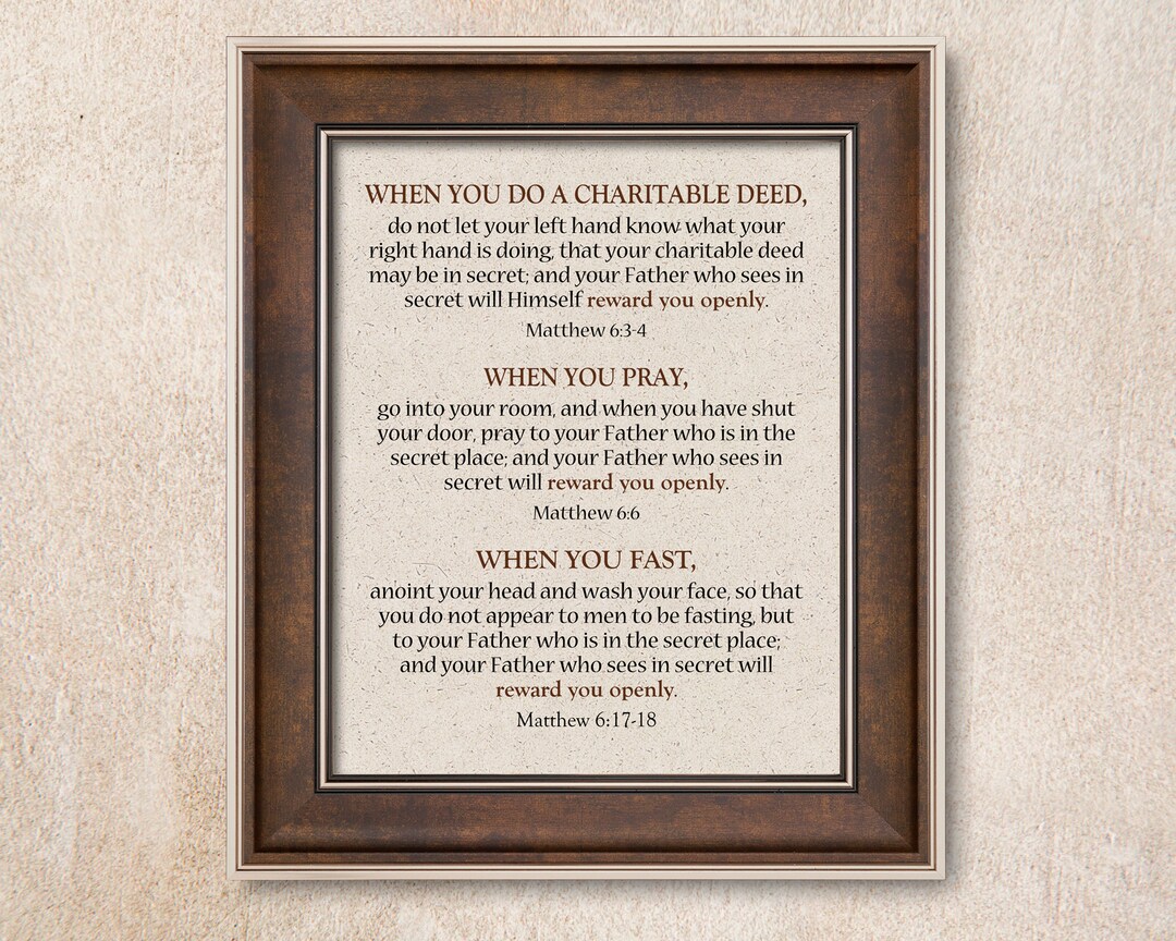 Give Pray Fast. the Three Duties of Every Believer From Matthew 6 3-4 ...