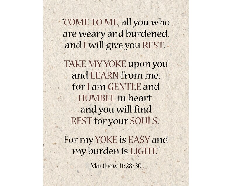Matthew 11:28-30 Verse Superimposed on a Digital Photograph of Handmade ...