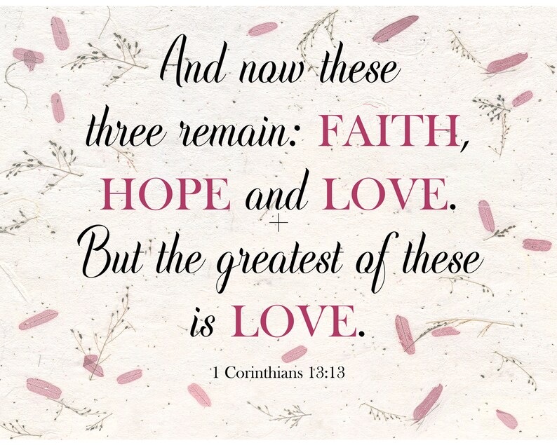 1 Corinthians 13:13 Inspirational Wall Art on 3 Scriptural Essentials ...