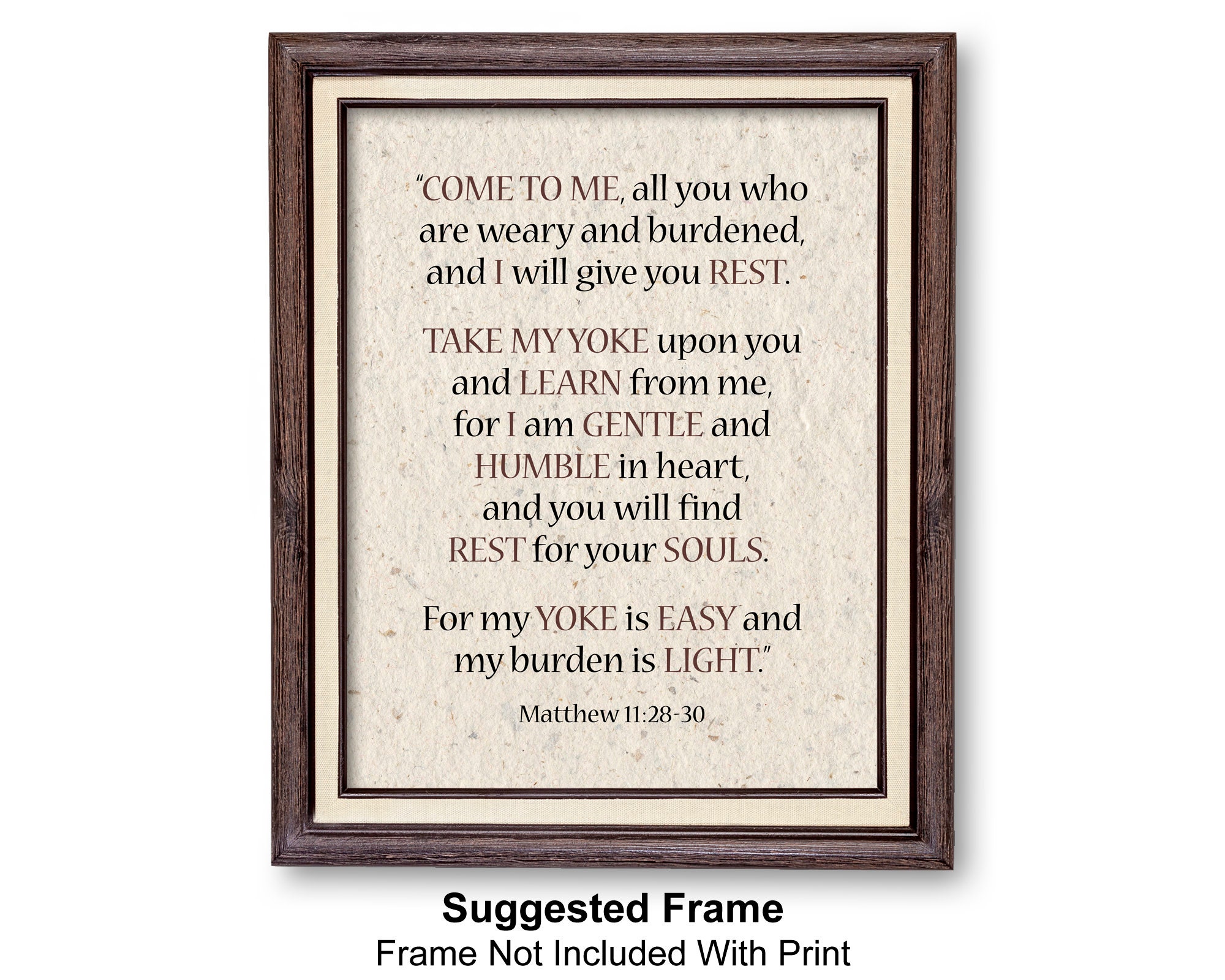 Matthew 11:28-30 Verse Superimposed on a Digital Photograph of Handmade ...