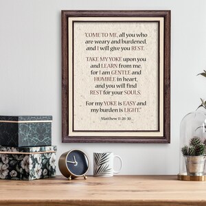 Matthew 11:28-30 Verse Superimposed on a Digital Photograph of Handmade ...