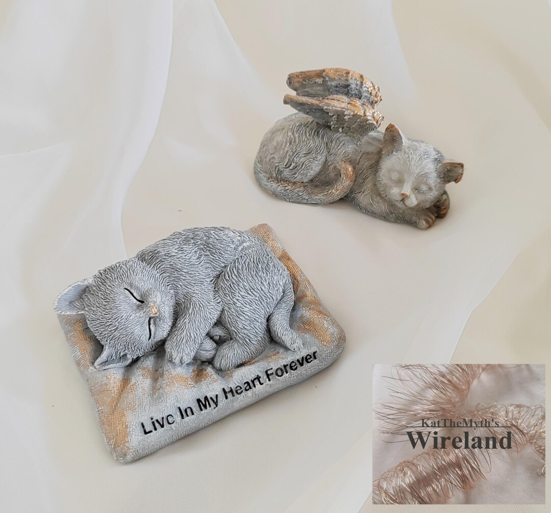 Grave Figure Cat Cats Made of Weatherproof Material Cat With Wings and ...