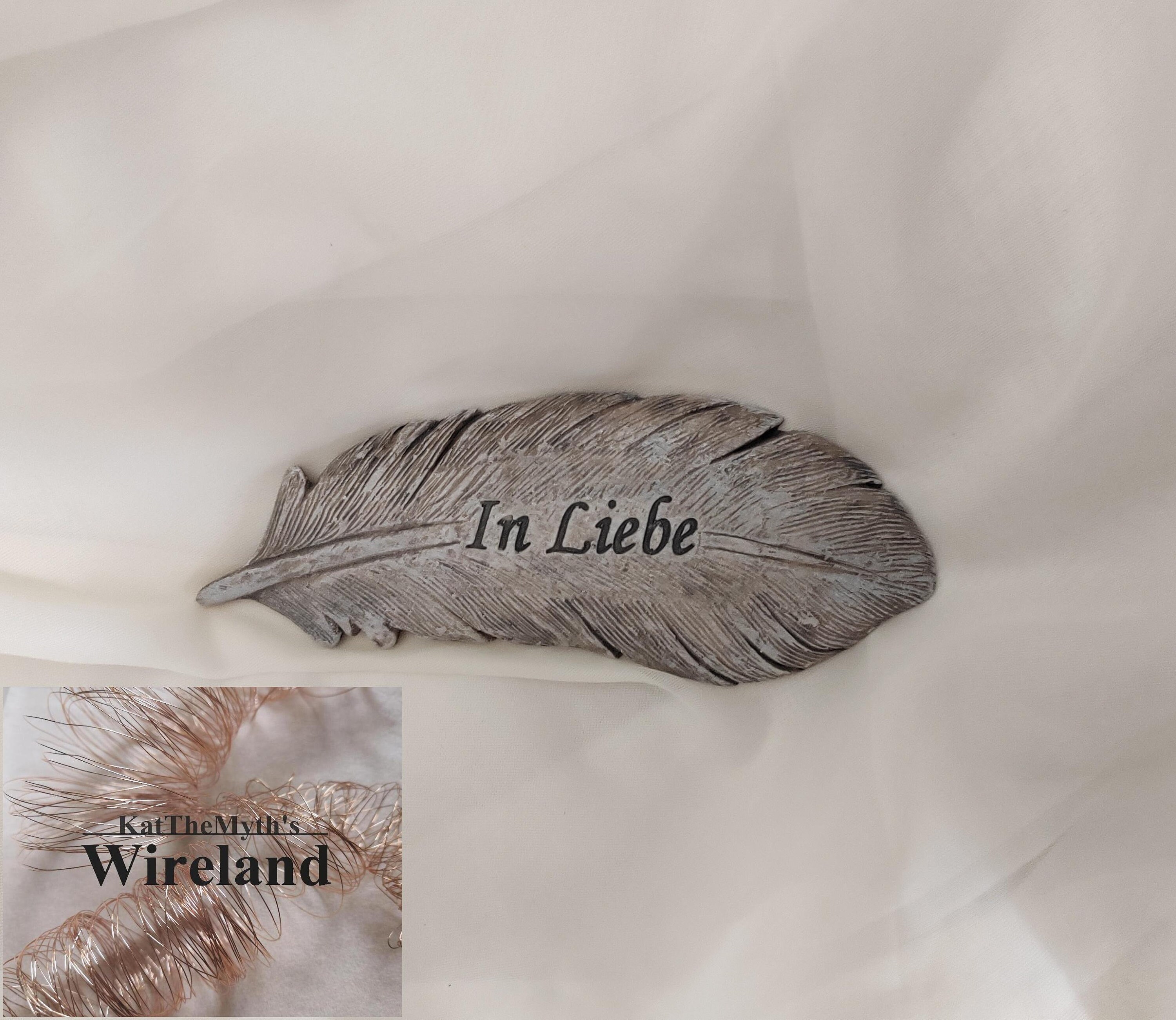 Feather Gravestone in Love Weatherproof - Etsy