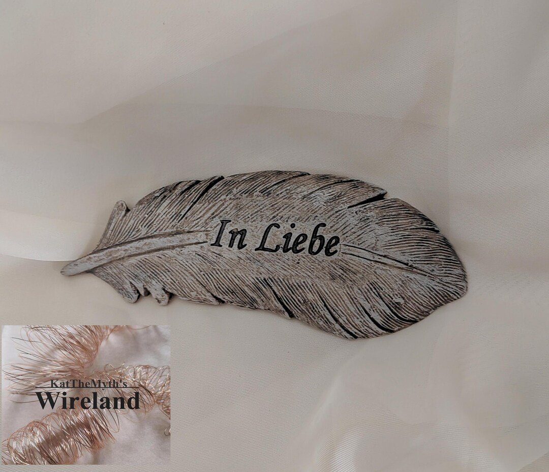 Feather Gravestone in Love Weatherproof - Etsy