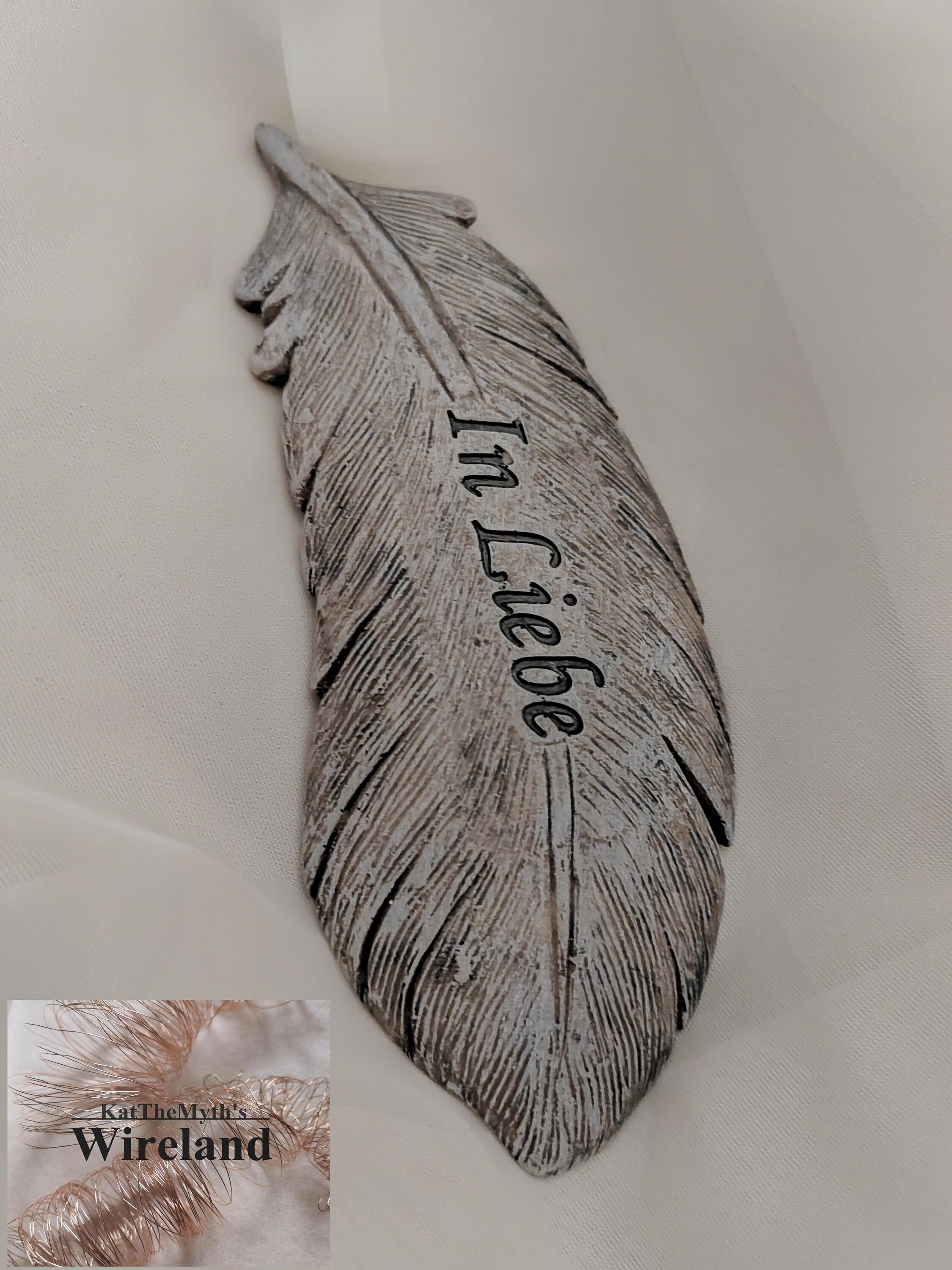 Feather Gravestone in Love Weatherproof - Etsy