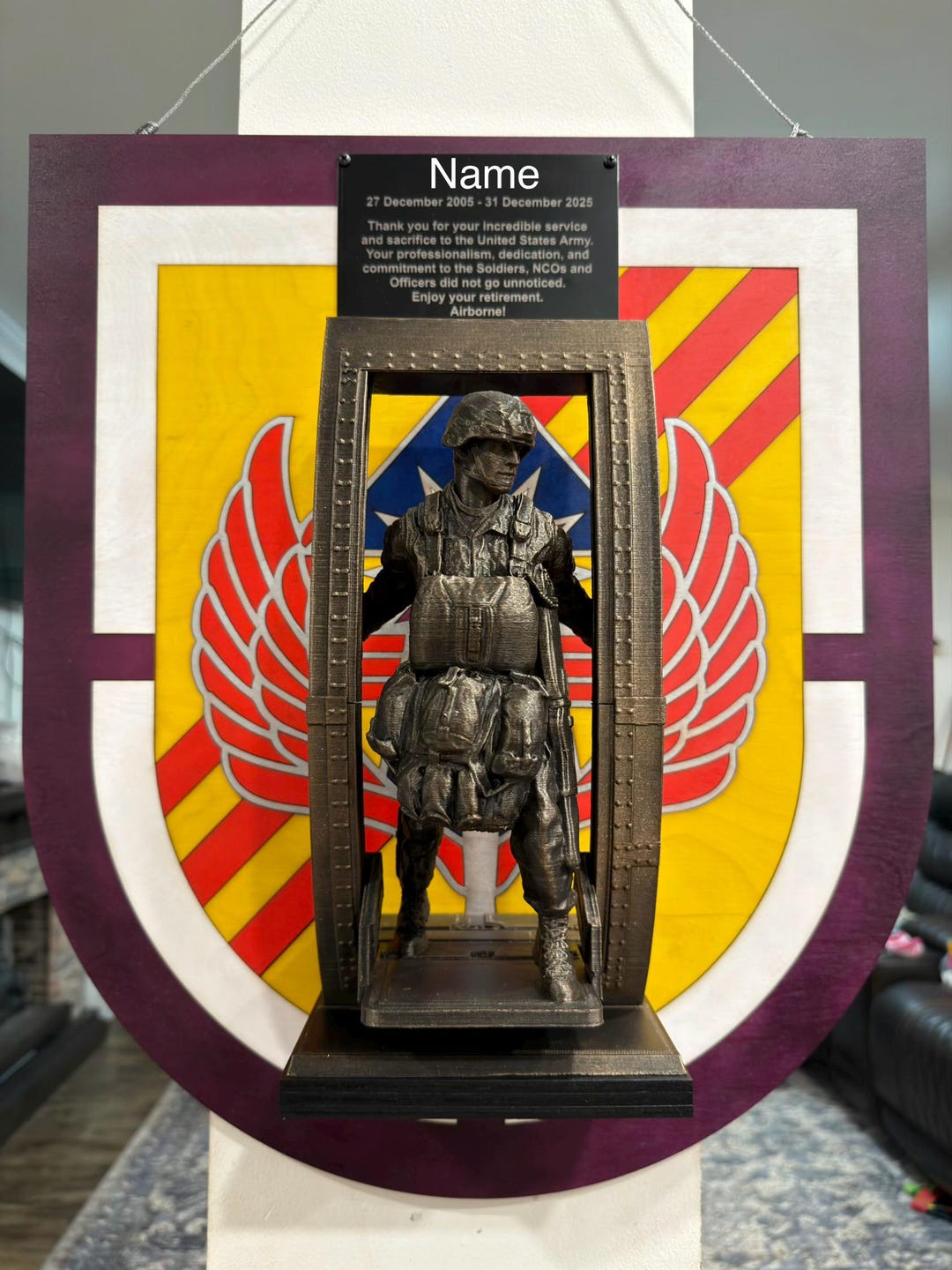 Custom Military Retirement Plaque – Airborne Soldier Tribute | Army ...