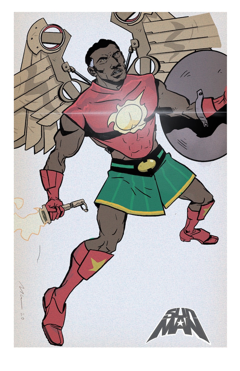 Retro, Classic, Sun Man, Poster, 80's, Dollar Store, Black Heroes, He ...