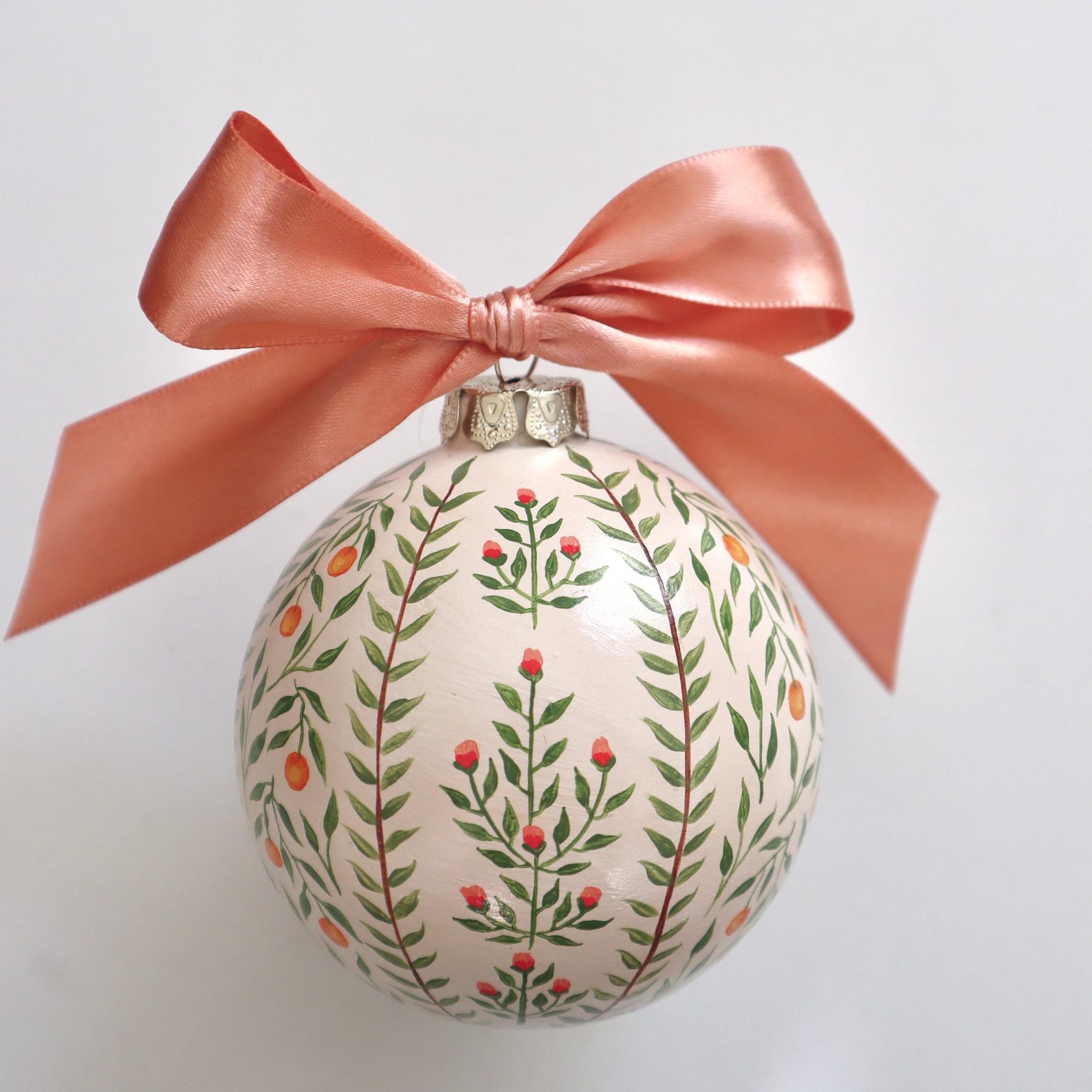 Clementine & Floral Hand Painted Christmas Ornament - Etsy
